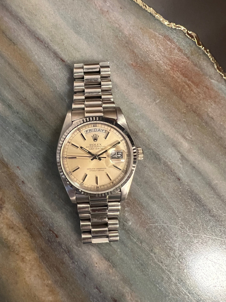Rolex 18K White Gold Day-Date President Watch | Veralet
