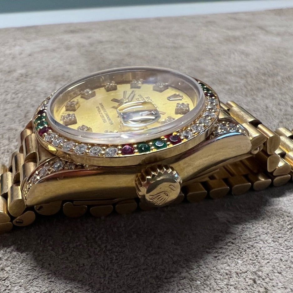 Rolex 18K YG Ladies Crown Collection Datejust Watch | Veralet